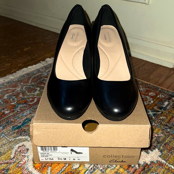 Clarks | Shoes | Collection By Clarks Ambr Joy Black Leather Platform ...